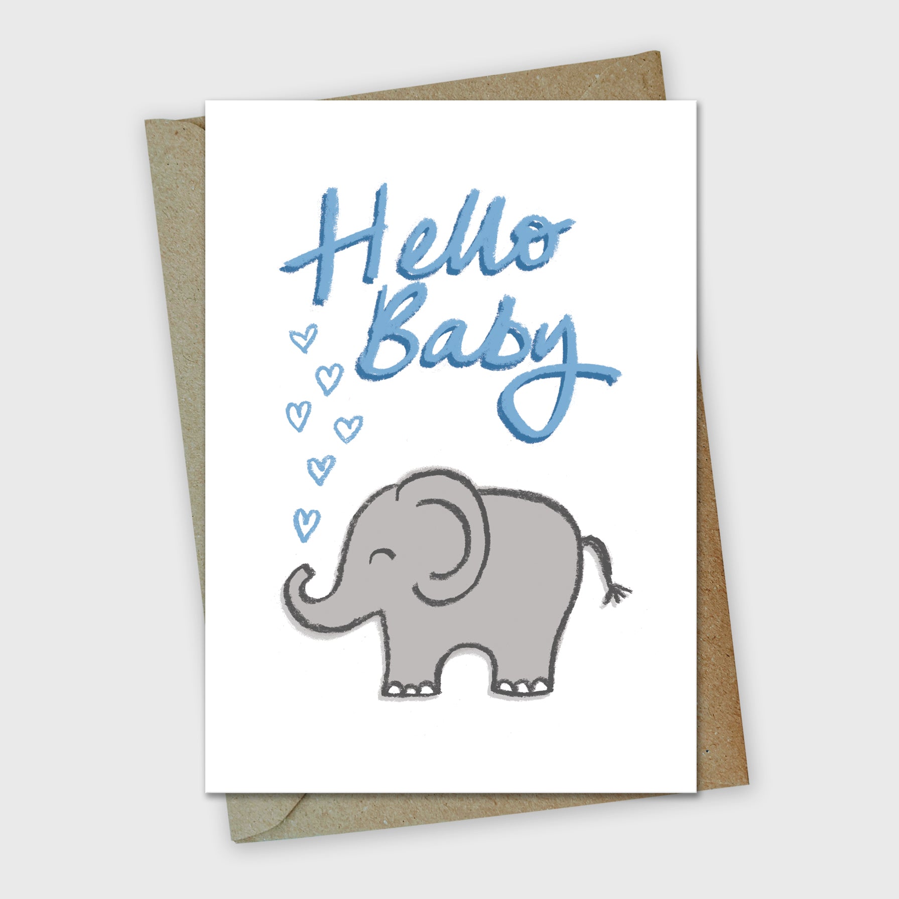 Hello Baby Greetings Card - Blue – Tilly Bean Loves